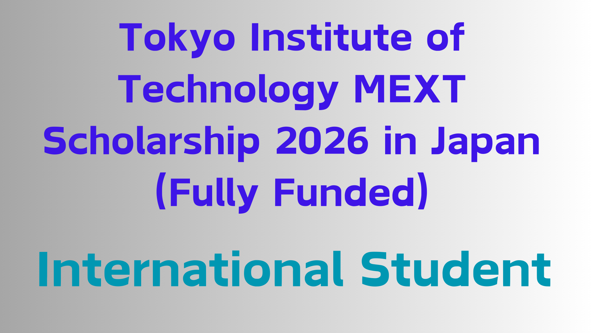 Tokyo Institute of Technology MEXT Scholarship 2026 in Japan (Fully ...