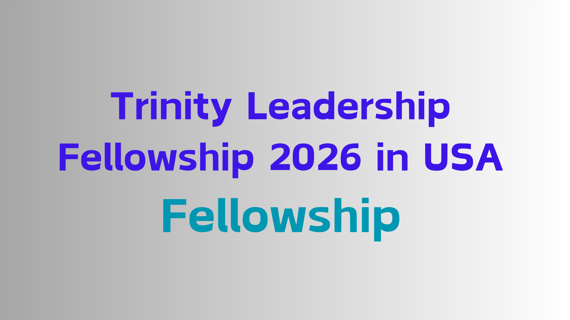 Trinity Leadership Fellowship 2026 in USA (Fully Funded) - the bright ...