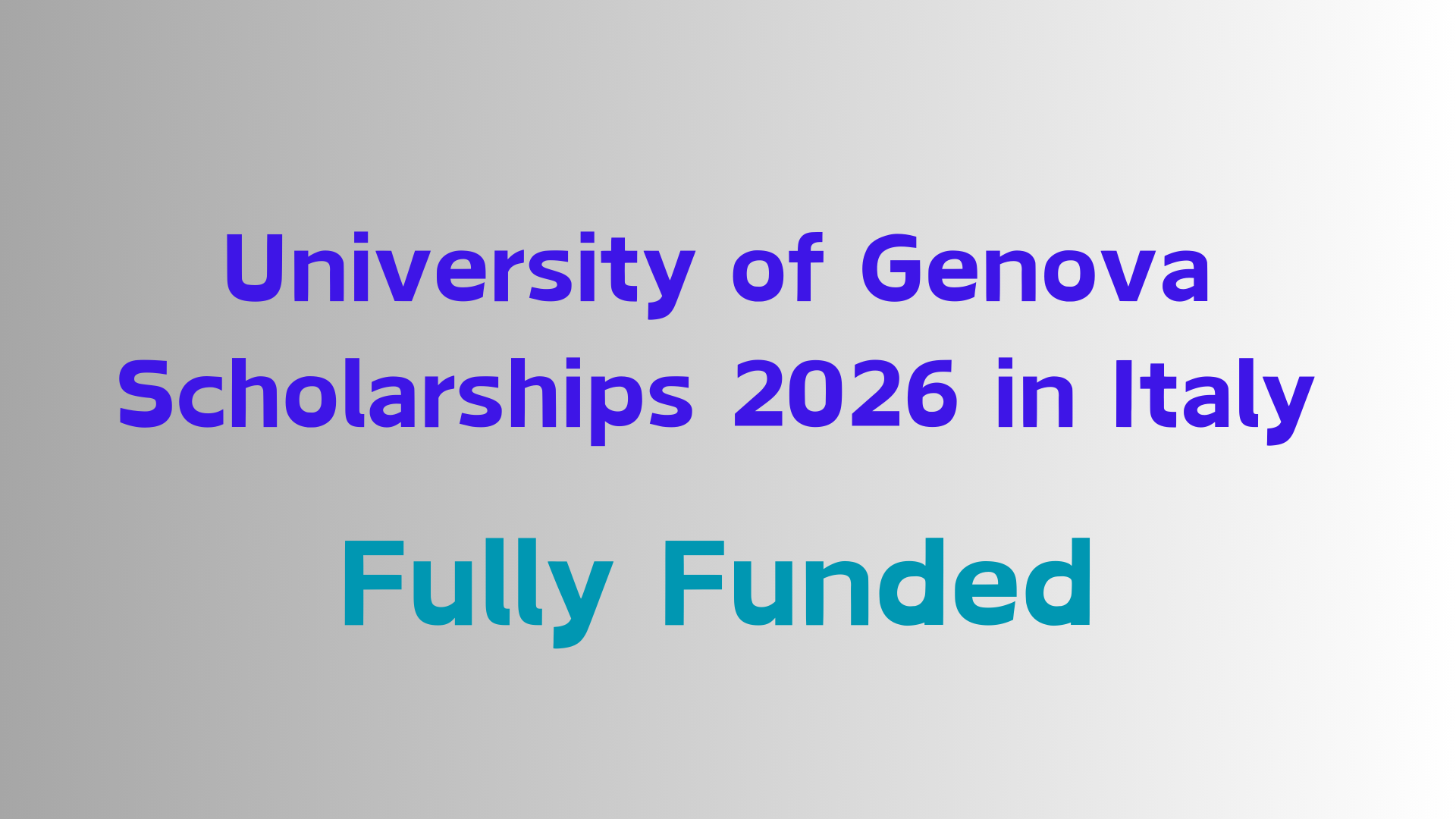 University of Genova Scholarships 2026 in Italy (Funded) - the bright ...
